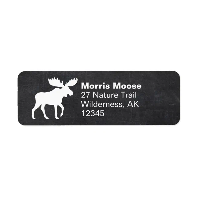 Walking Moose Silhouette Wildlife Return Address Label | Zazzle