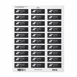 Walking Moose Silhouette Wildlife Return Address Label | Zazzle