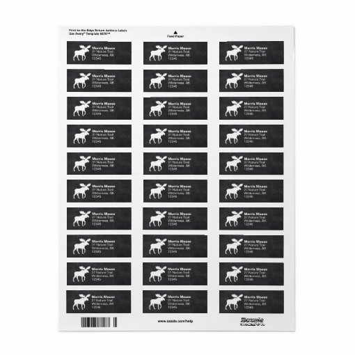 Walking Moose Silhouette Wildlife Return Address Label | Zazzle