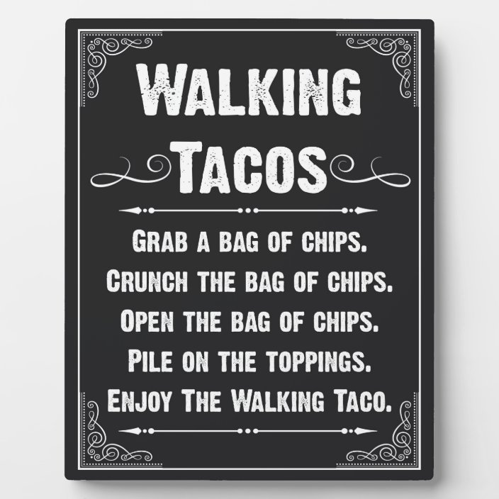 Walking Tacos Sign Plaque | Zazzle.com