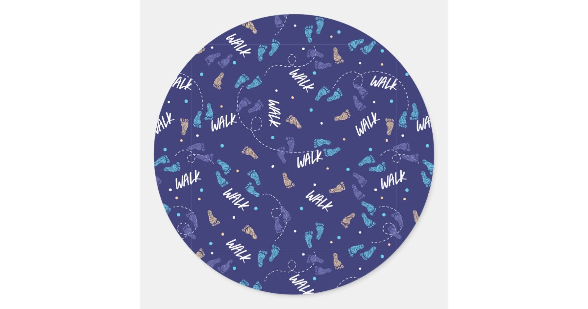 Walking Together: Adventure Footprint Silhouette Classic Round Sticker ...