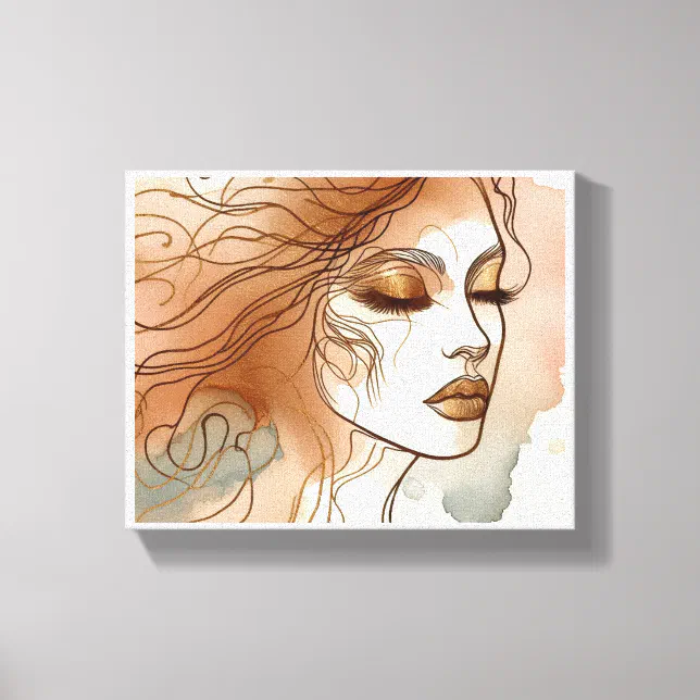Wall Art Line Art Illustration Of Woman 3 Zazzle