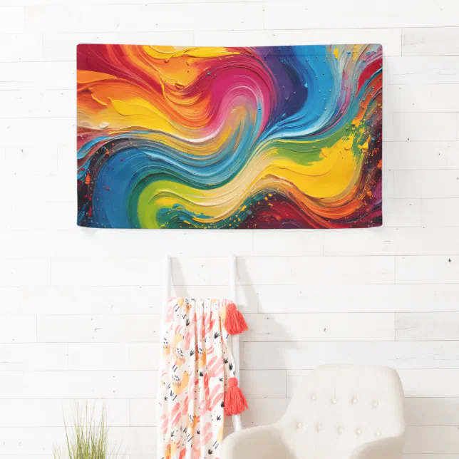 Wall Art of Color Mix Painting Banner | Zazzle