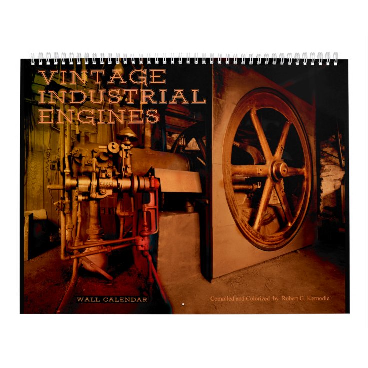 Wall Calendar Vintage Industrial Engines | Zazzle