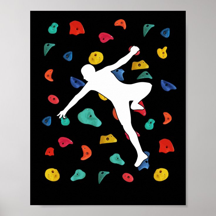 Wall Climbing Indoor Rock Climbers Action Sports Poster | Zazzle