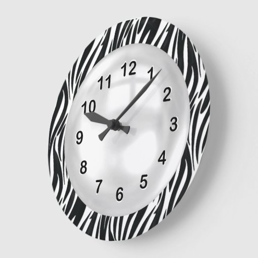 Wall Clock Black White Zebra Stripe | Zazzle