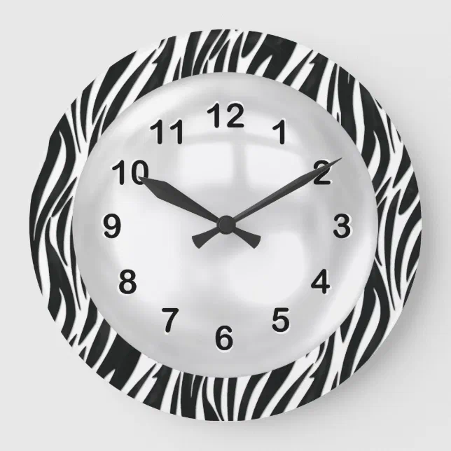 Wall Clock Black White Zebra Stripe | Zazzle