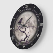Wall Clock Crow at Night Raven Tree Gothic Fantasy | Zazzle