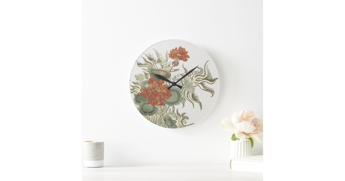 Wall clock - Flowers | Zazzle