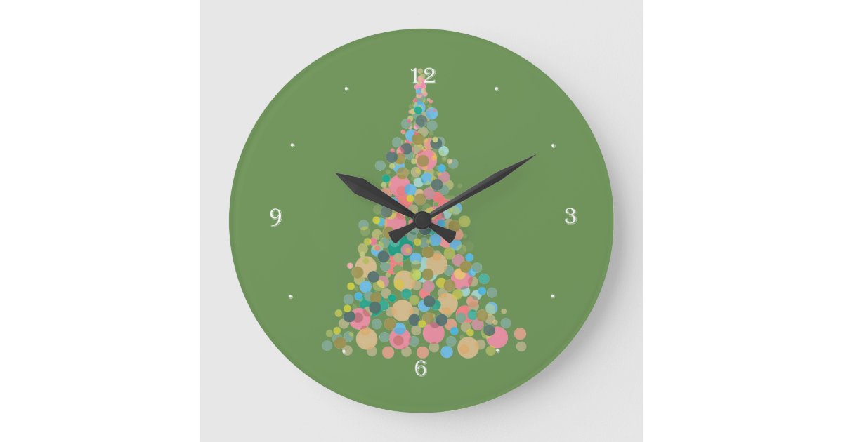 Wall Clock Holiday tree | Zazzle