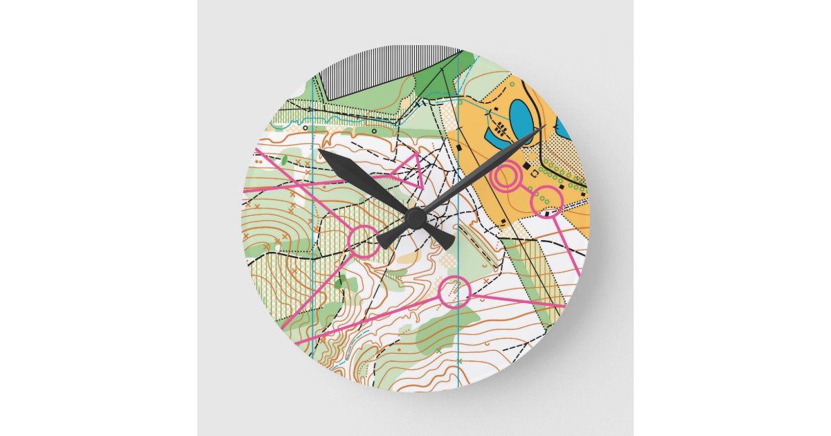 Wall clock - orienteering map | Zazzle