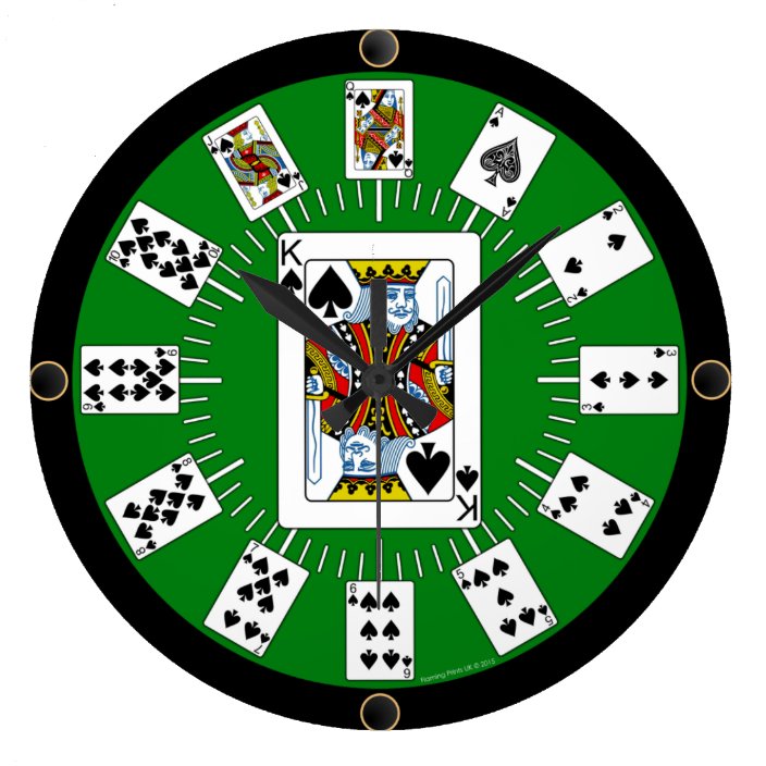 Wall Clock Poker Bridge Playing Cards Spades | Zazzle.com