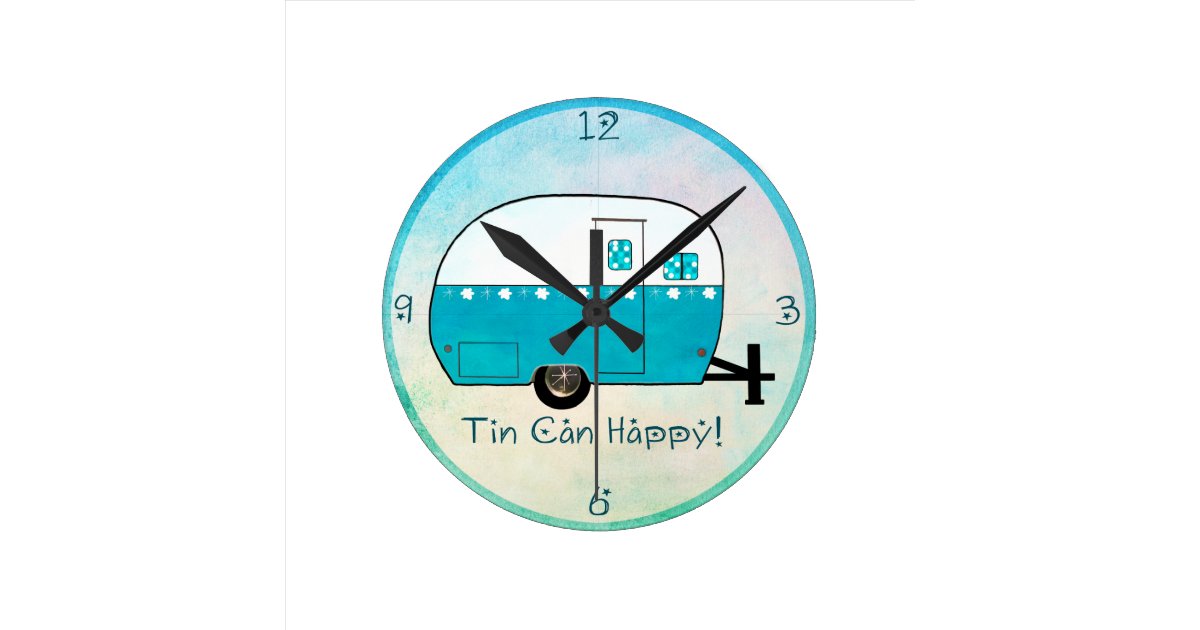 WALL CLOCK | Retro Camper | Zazzle