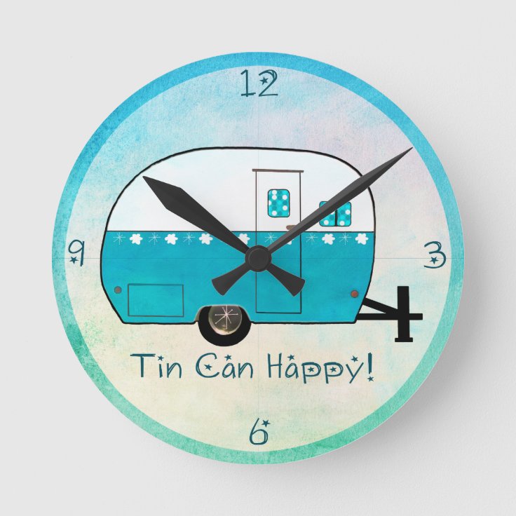 WALL CLOCK | Retro Camper | Zazzle