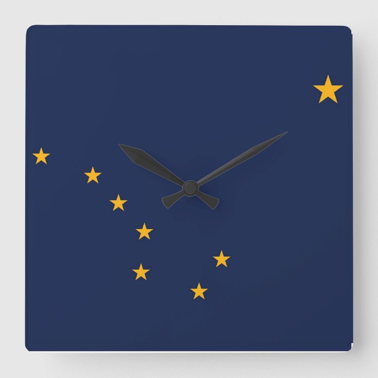 Wall Clock with Flag of Alaska, USA | Zazzle