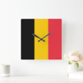 Wall Clock with Flag of Belgium | Zazzle