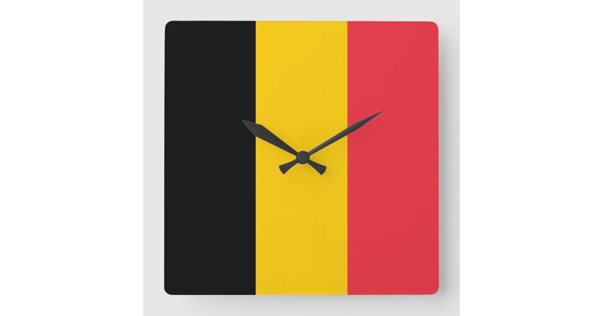 Wall Clock with Flag of Belgium | Zazzle