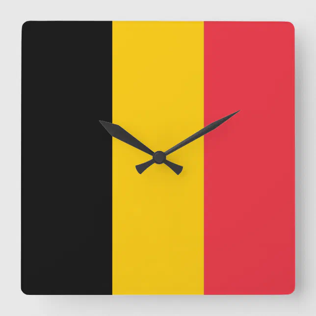 Wall Clock with Flag of Belgium | Zazzle