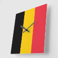 Wall Clock with Flag of Belgium | Zazzle