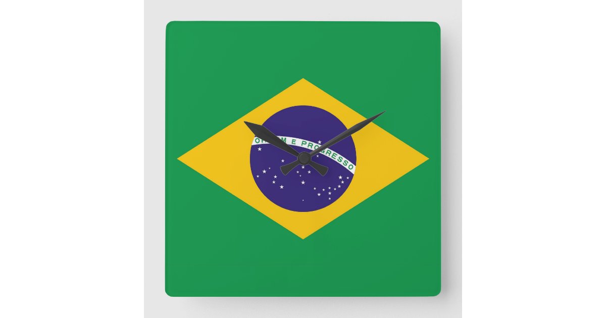 Wall Clock with Flag of Brazil | Zazzle