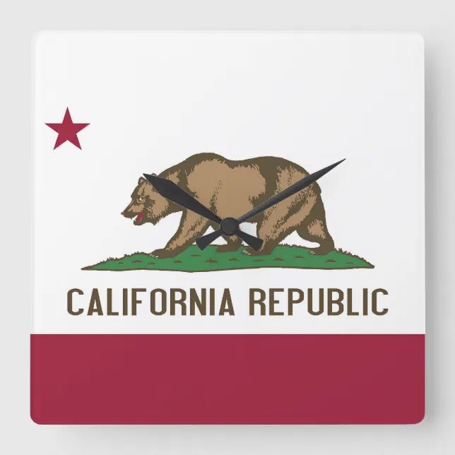 Wall Clock with Flag of California, USA | Zazzle
