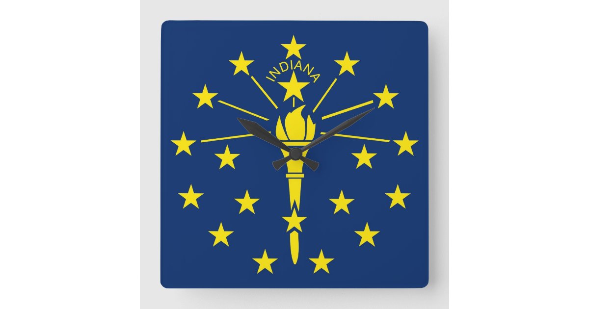 Wall Clock with Flag of Indiana, USA | Zazzle