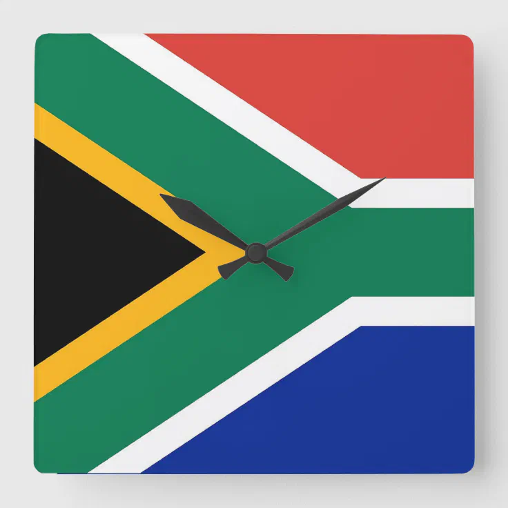 Wall Clock with Flag of South Africa | Zazzle