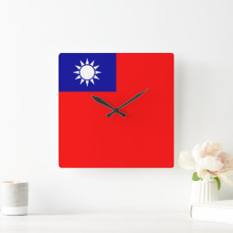 Wall Clock with Flag of Taiwan | Zazzle