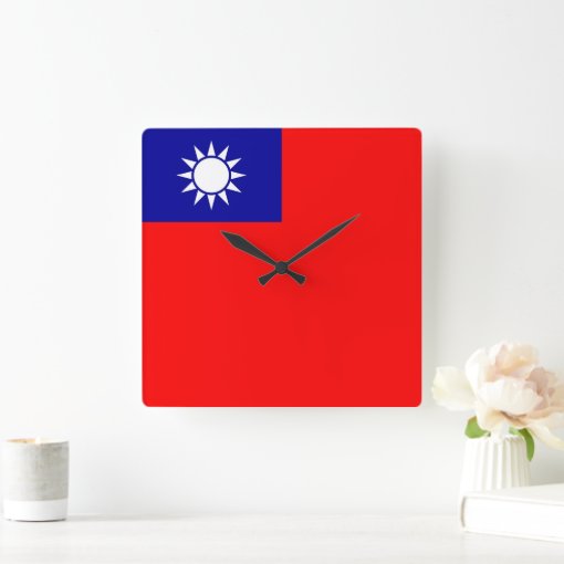 Wall Clock with Flag of Taiwan | Zazzle