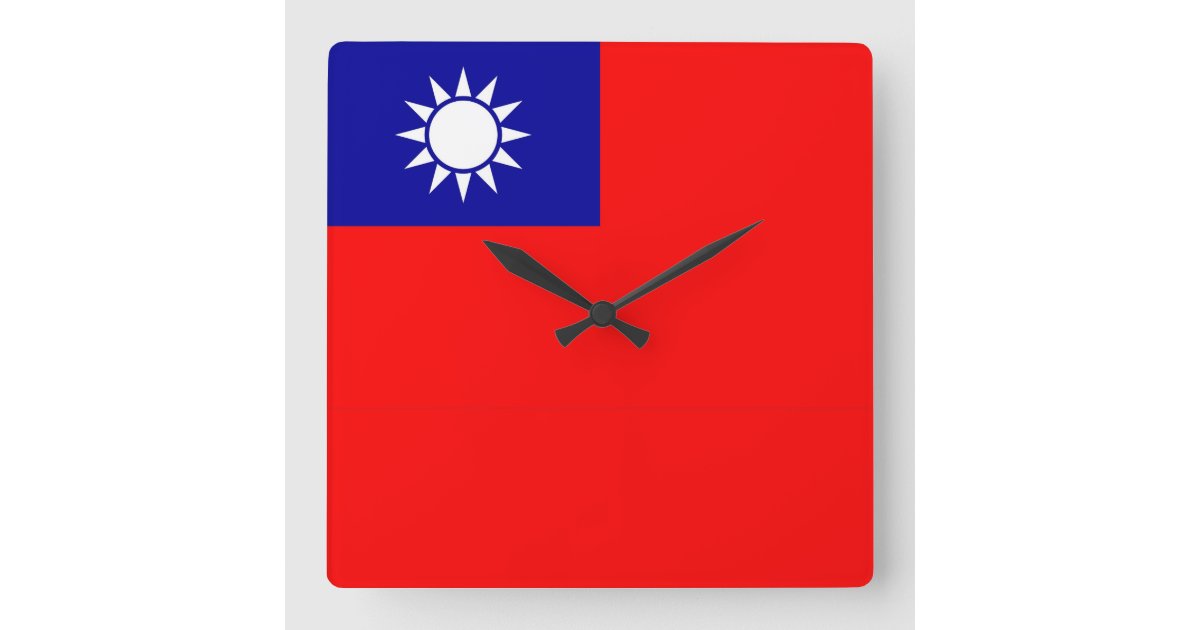 Wall Clock with Flag of Taiwan | Zazzle