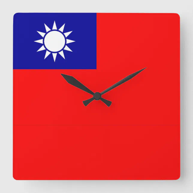 Wall Clock with Flag of Taiwan | Zazzle