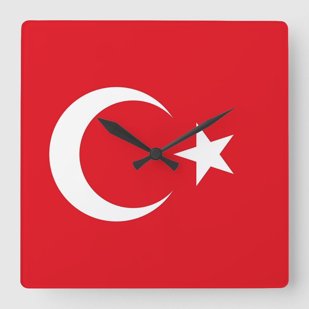 Wall Clock with Flag of Turkey | Zazzle