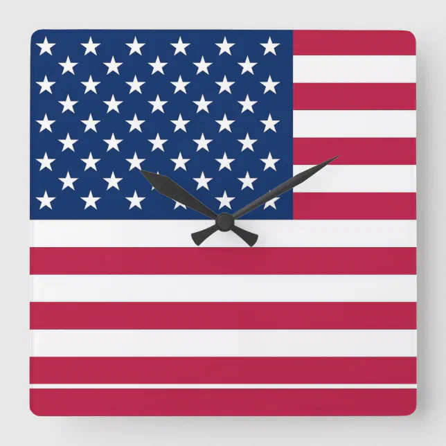 Wall Clock with Flag of USA | Zazzle