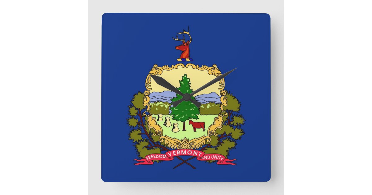 Wall Clock with Flag of Vermont, USA | Zazzle