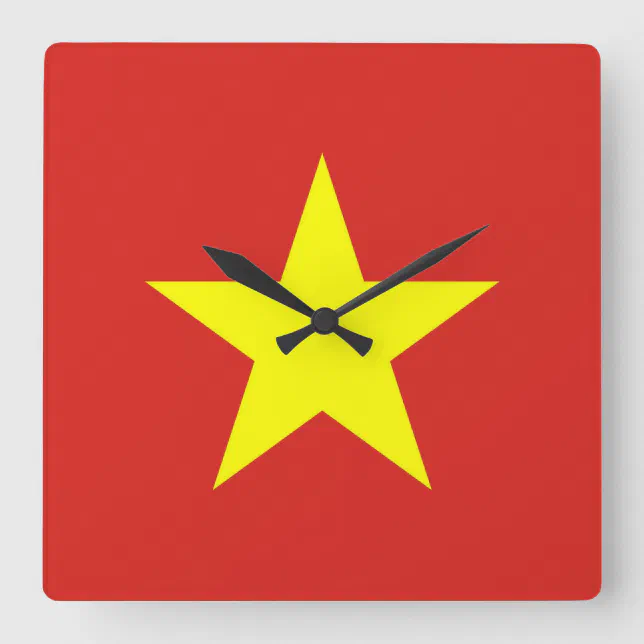 Wall Clock with Flag of Vietnam | Zazzle