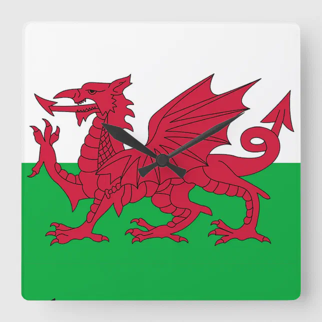 Wall Clock with Flag of Wales | Zazzle