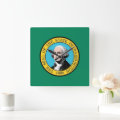 Wall Clock with Flag of Washington State, USA | Zazzle