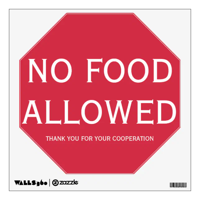 Wall Decal No Food Allowed | Zazzle