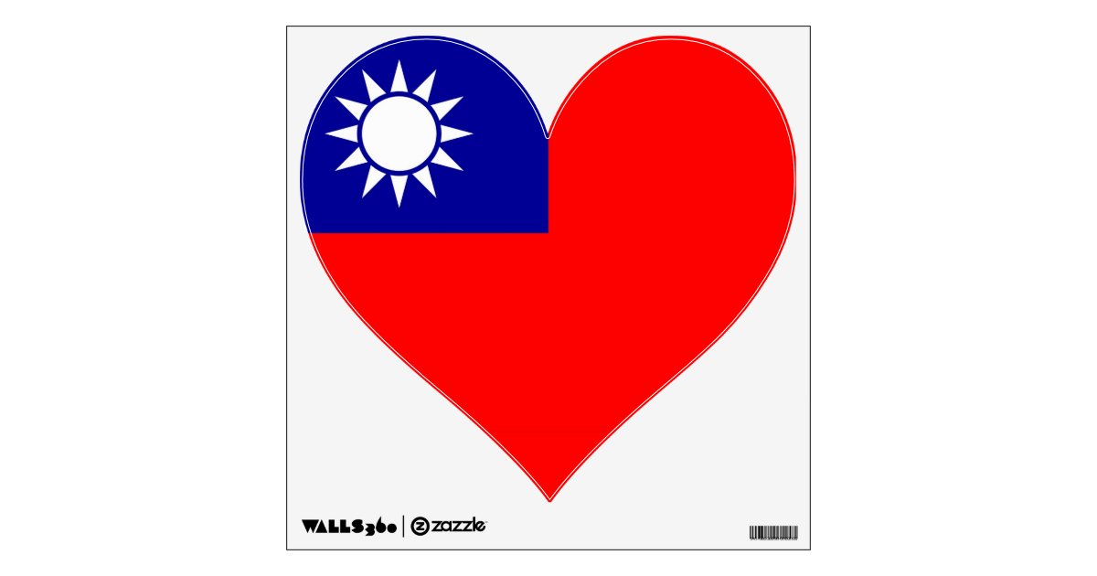 Wall Decals with flag of Taiwan | Zazzle