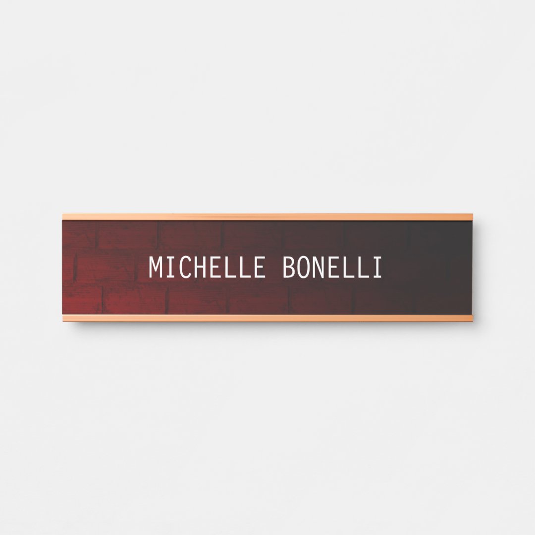 Wall Design Background Plain Modern Brown Red Door Sign | Zazzle