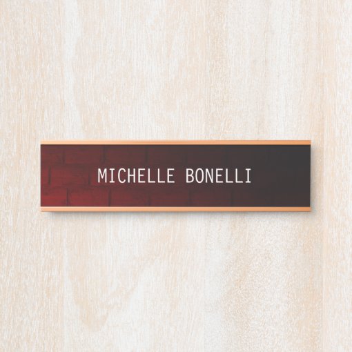 Wall Design Background Plain Modern Brown Red Door Sign | Zazzle