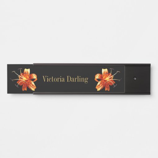 Wall Desk Hanging Name Plate Tiger Lilies | Zazzle