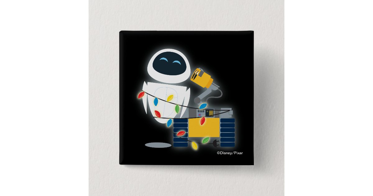 WALL-E & EVE Christmas Button | Zazzle