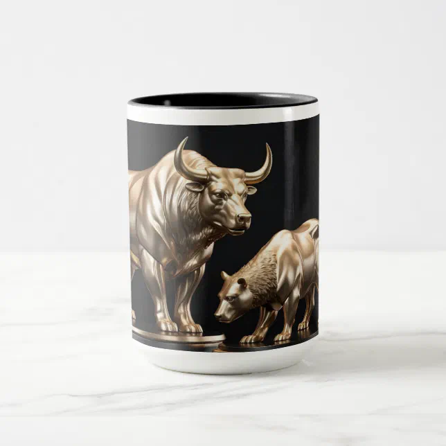 Wall Street Bull and Bear Mug | Zazzle