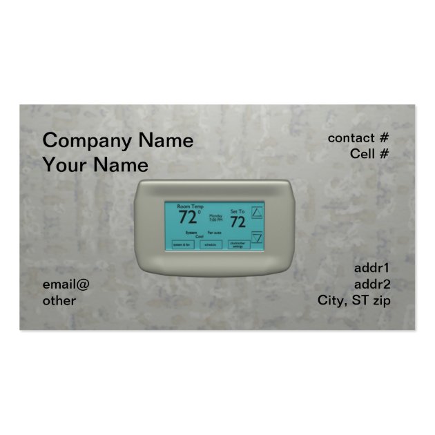 wall thermostat on cool business card templates