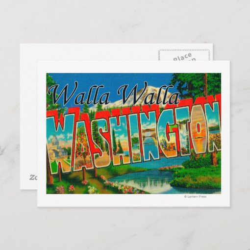 Walla Walla, Washington - Large Letter Scenes Postcard | Zazzle