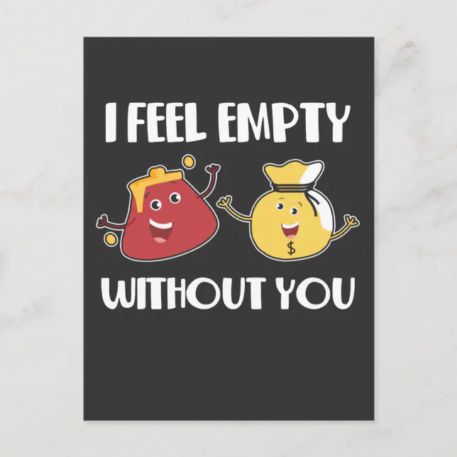 Wallet Money Pun Shopping Relationship Postcard | Zazzle