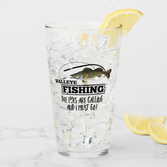 Walleye Fishing Angler Fish Sports Outdoors Men Glass | Zazzle