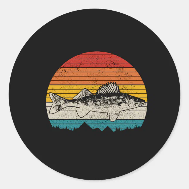 Walleye Fishing Walleye Fisher Fish Classic Round Sticker | Zazzle