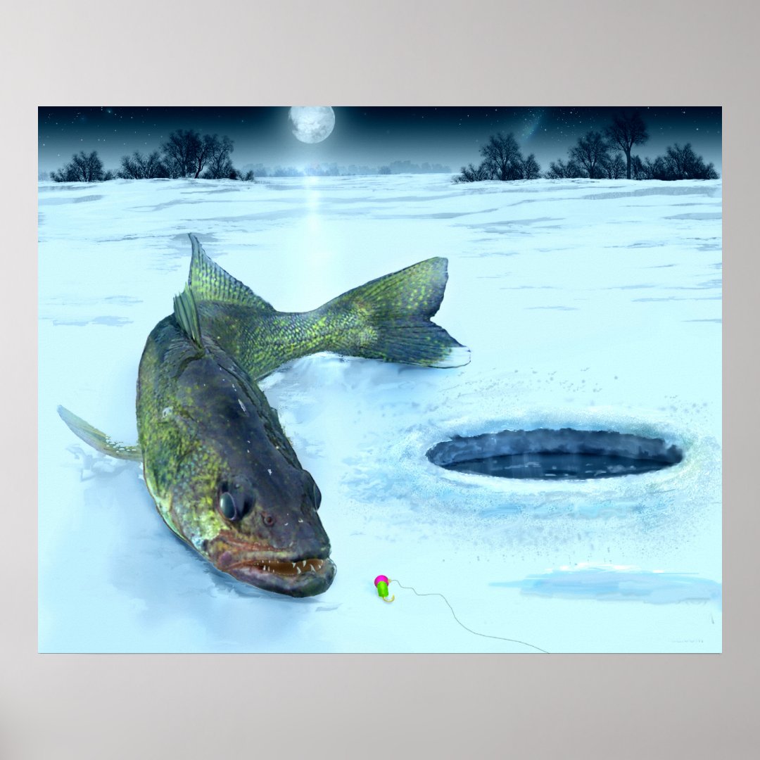 Walleye Ice Poster | Zazzle